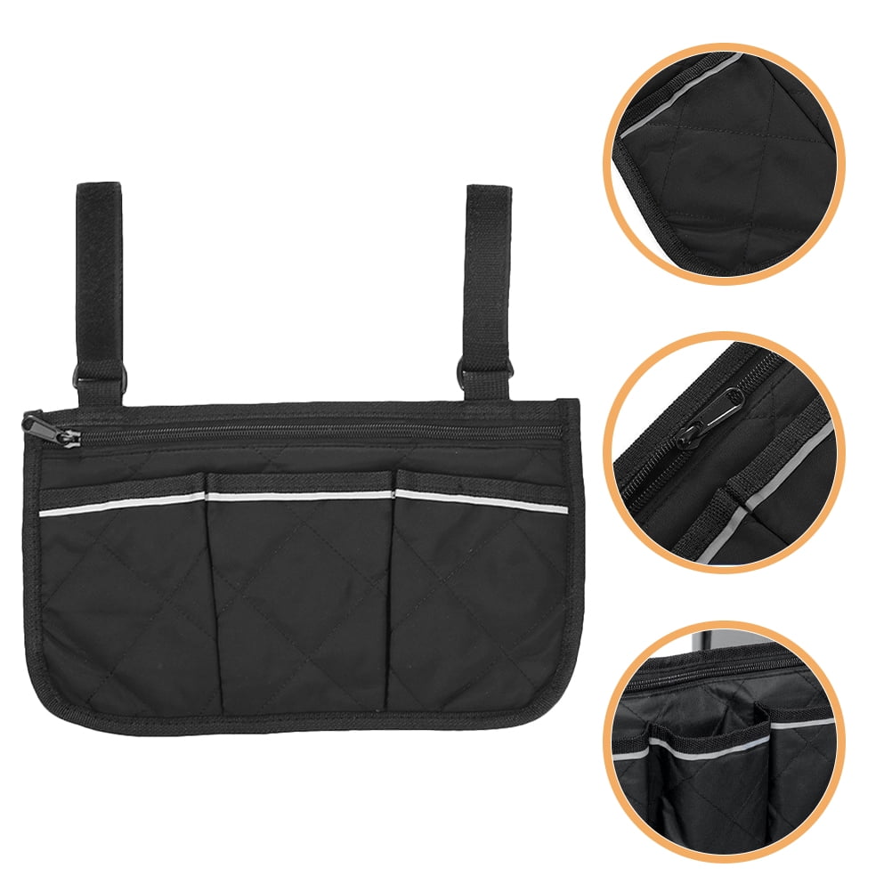 WEUVEB Black Attachable Wheelchair Bag 1Pack for Elderly People with ...