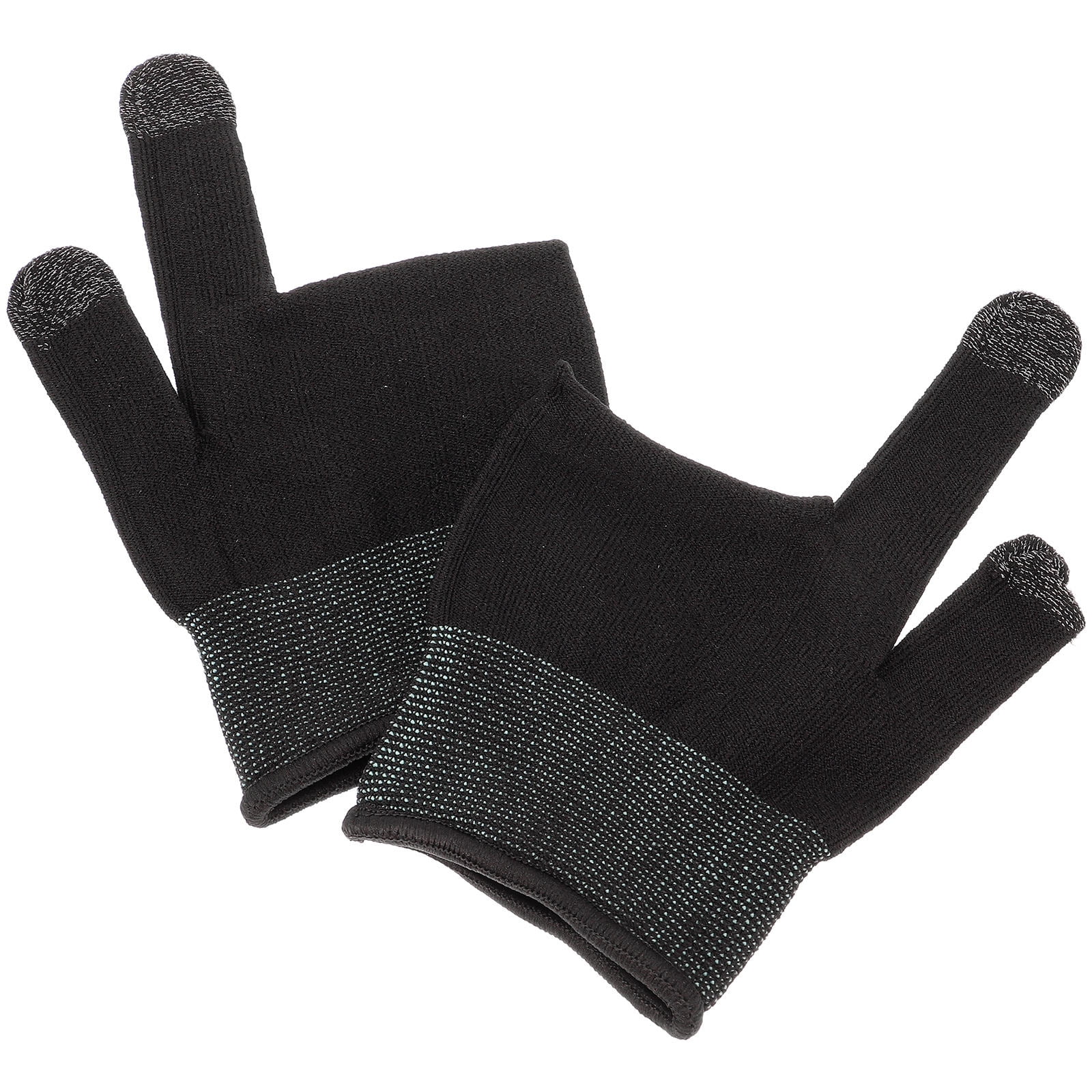 WEUVEB Black Two Finger Artist Glove Spandex Fabric Practical 1Set ...
