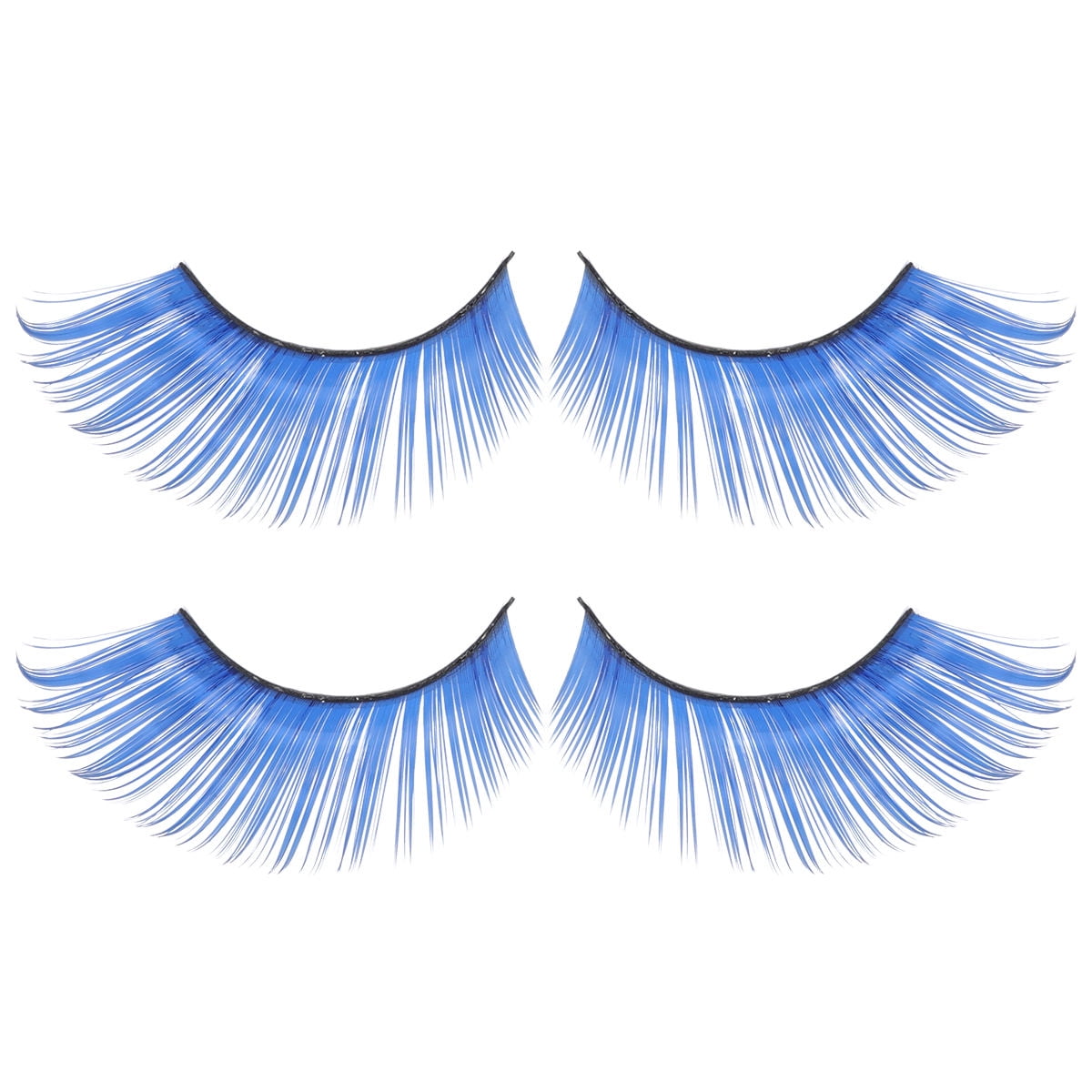 WEUVEB Blue Fake Eyelashes 2Pairs Synthetic Fiber Glamorous Outs ...
