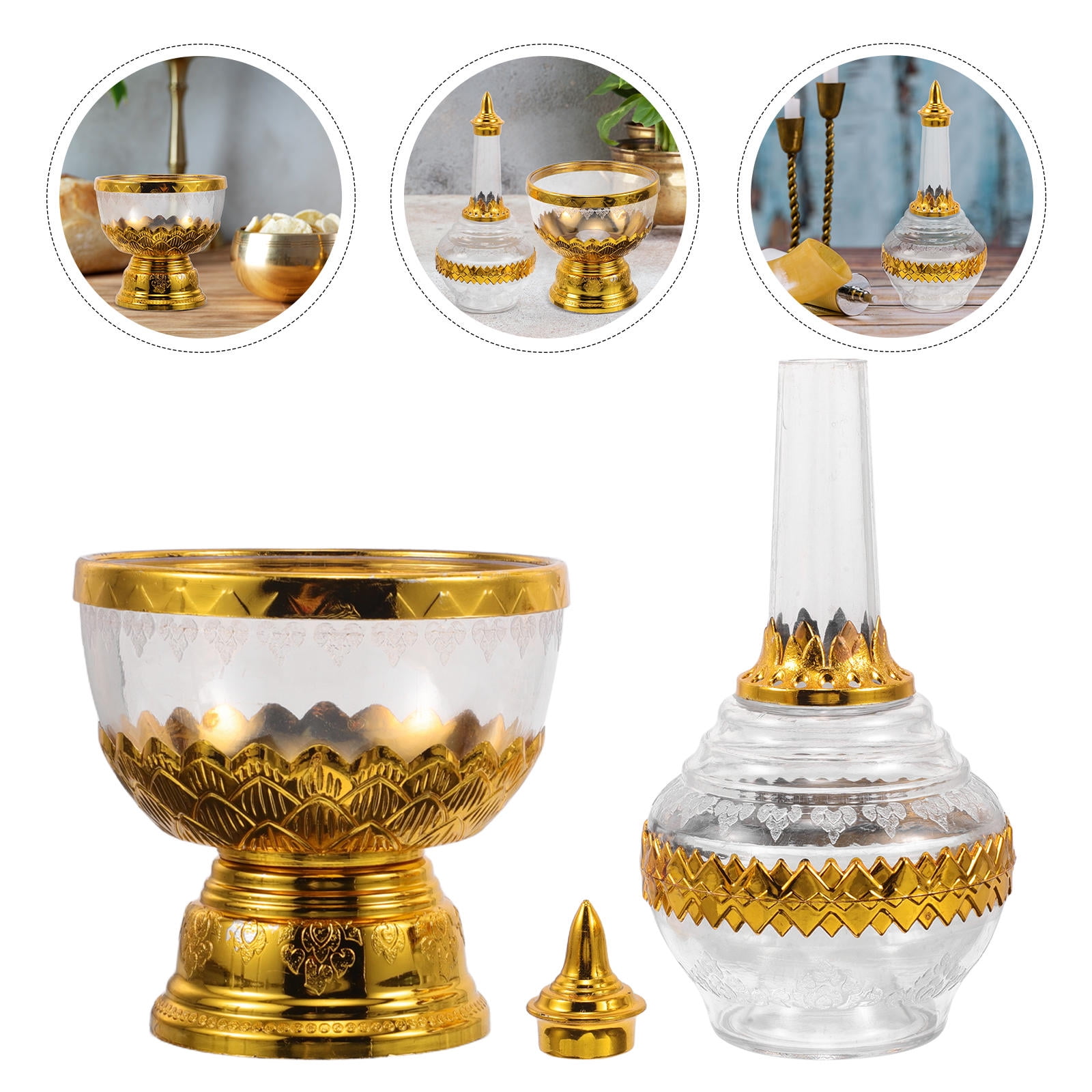WEUVEB Buddhist Supplies Offering Water Drop Bottle Transparent Elegant ...