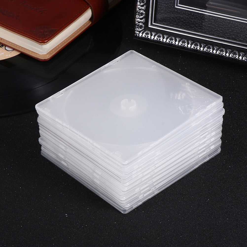 WEUVEB Slim White CD DVD Containers 20Pcs Dust Isolation Storage ...