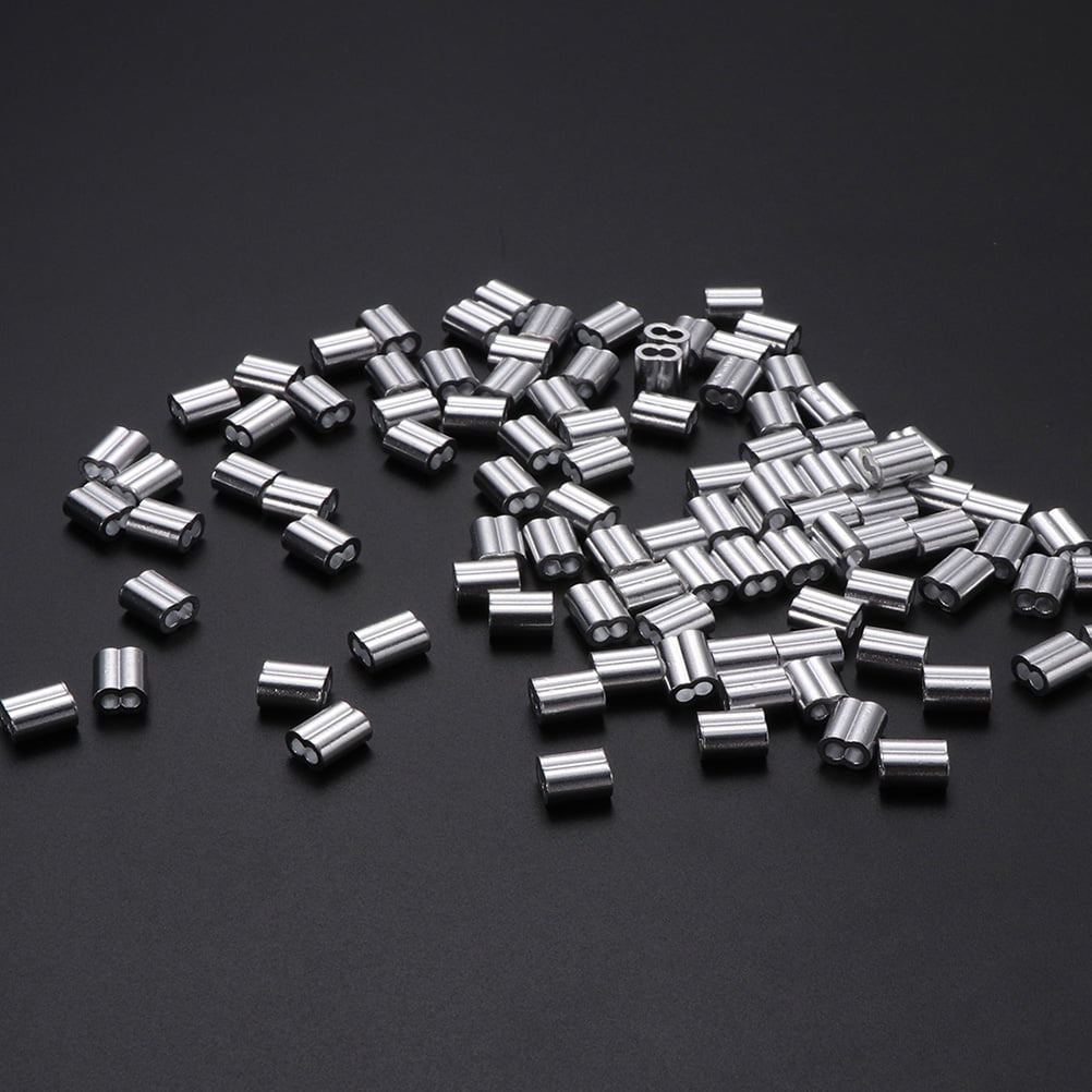 WEUVEB Cable Crimps 200Pcs Wire Rope Accessories Aluminum Crimping Loop ...