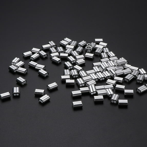 WEUVEB Cable Crimps 200Pcs Wire Rope Accessories Aluminum Crimping Loop ...