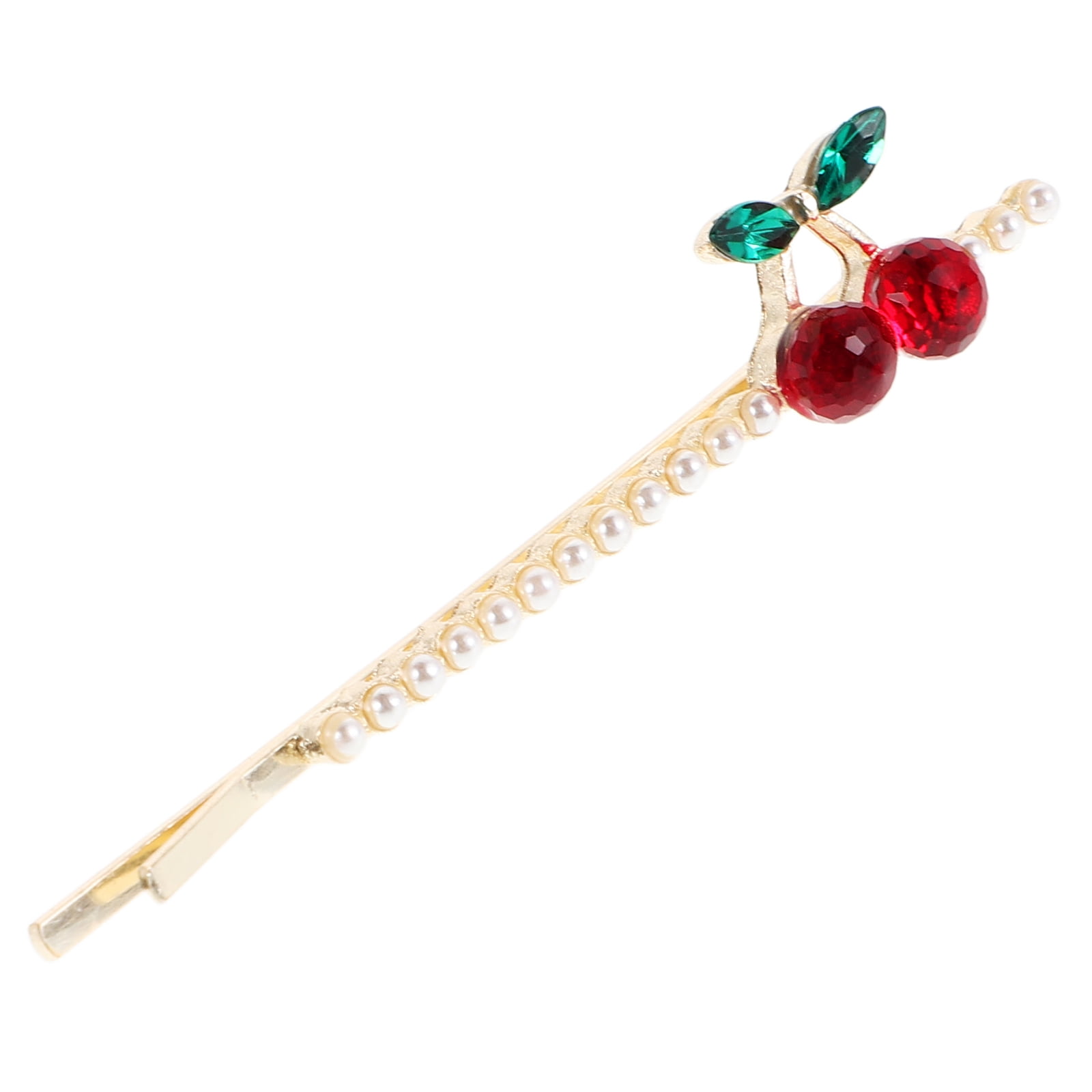 WEUVEB Chic Red Cherry Barrette with Rhinestone and Faux Decoration for ...