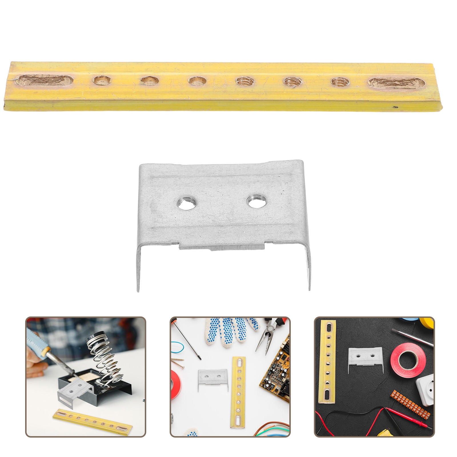 WEUVEB Copper Ground Bar Brass Terminal Grounding Strip for Electrical ...