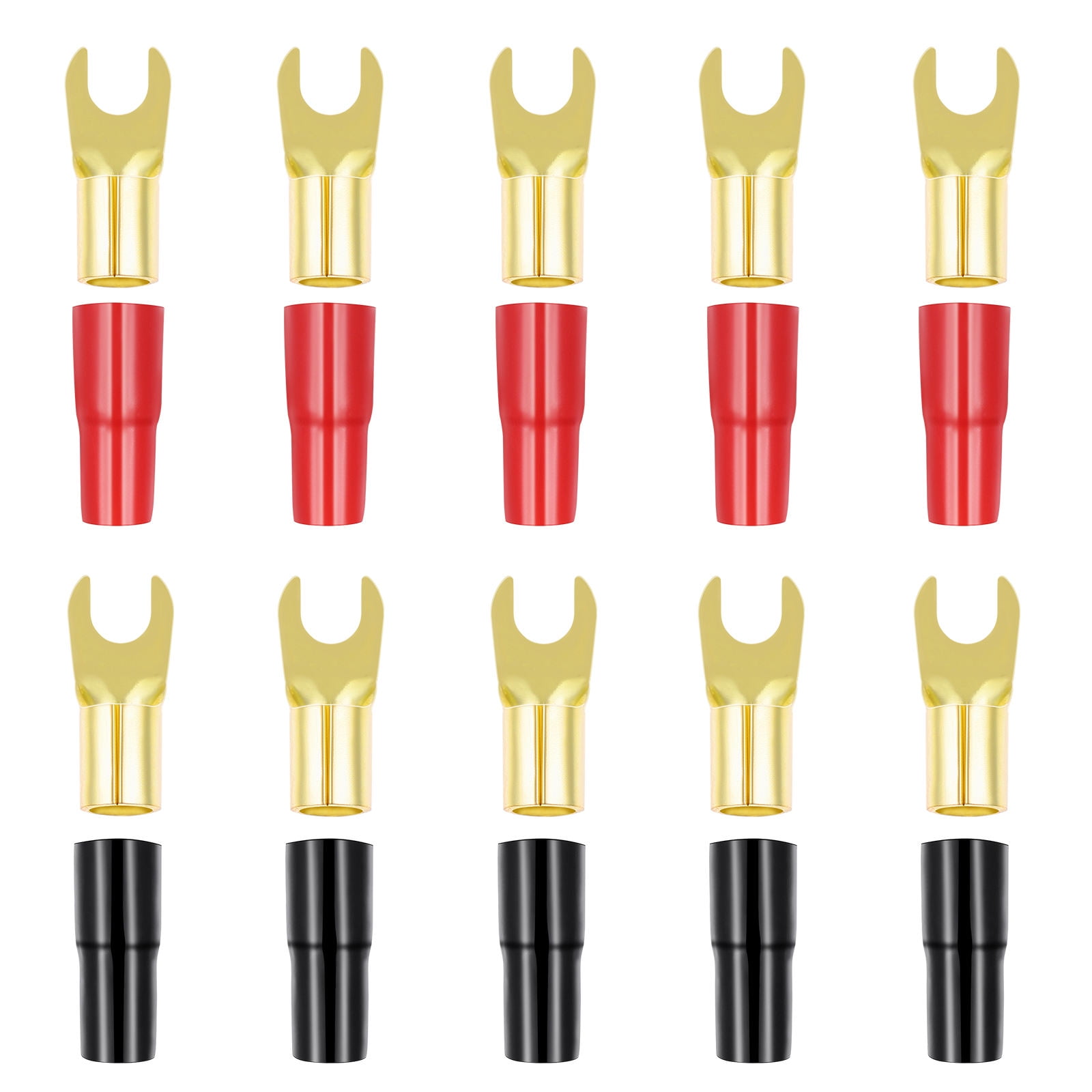 WEUVEB Copper Crimp Terminals 8ga Spade Connectors Assorted Color for ...