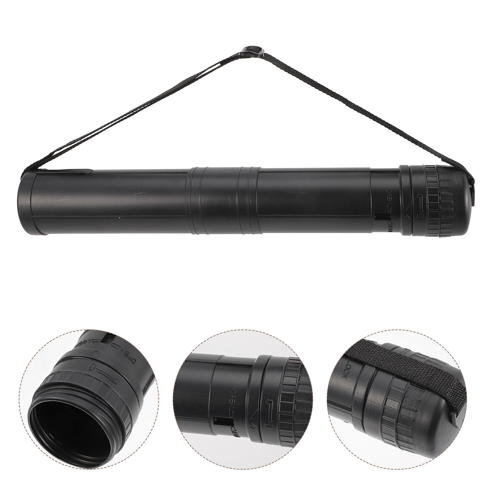 WEUVEB Cylindrical Storage Tubes Telescopic Drawing Tube Black 1Pack ...