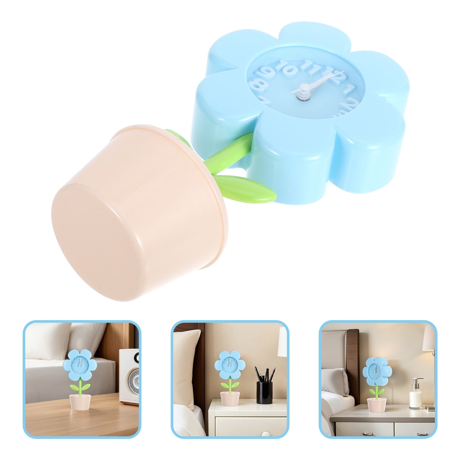 WEUVEB Compact Portable Alarm Clock Sky-Blue Plastic Ideal for Students ...