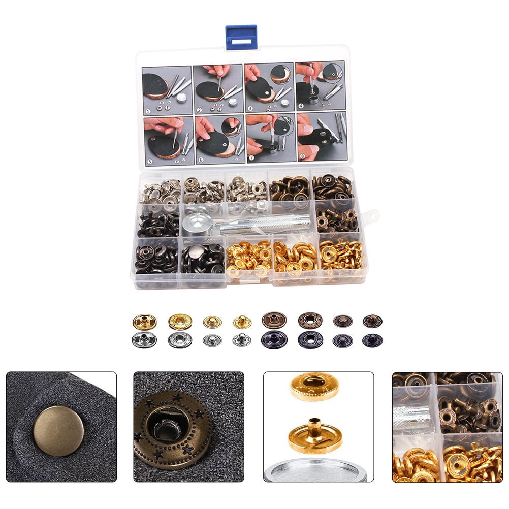 WEUVEB Diy Buttons Fastener Snap Button Kit 1 Set Metal Snaps Buttons ...