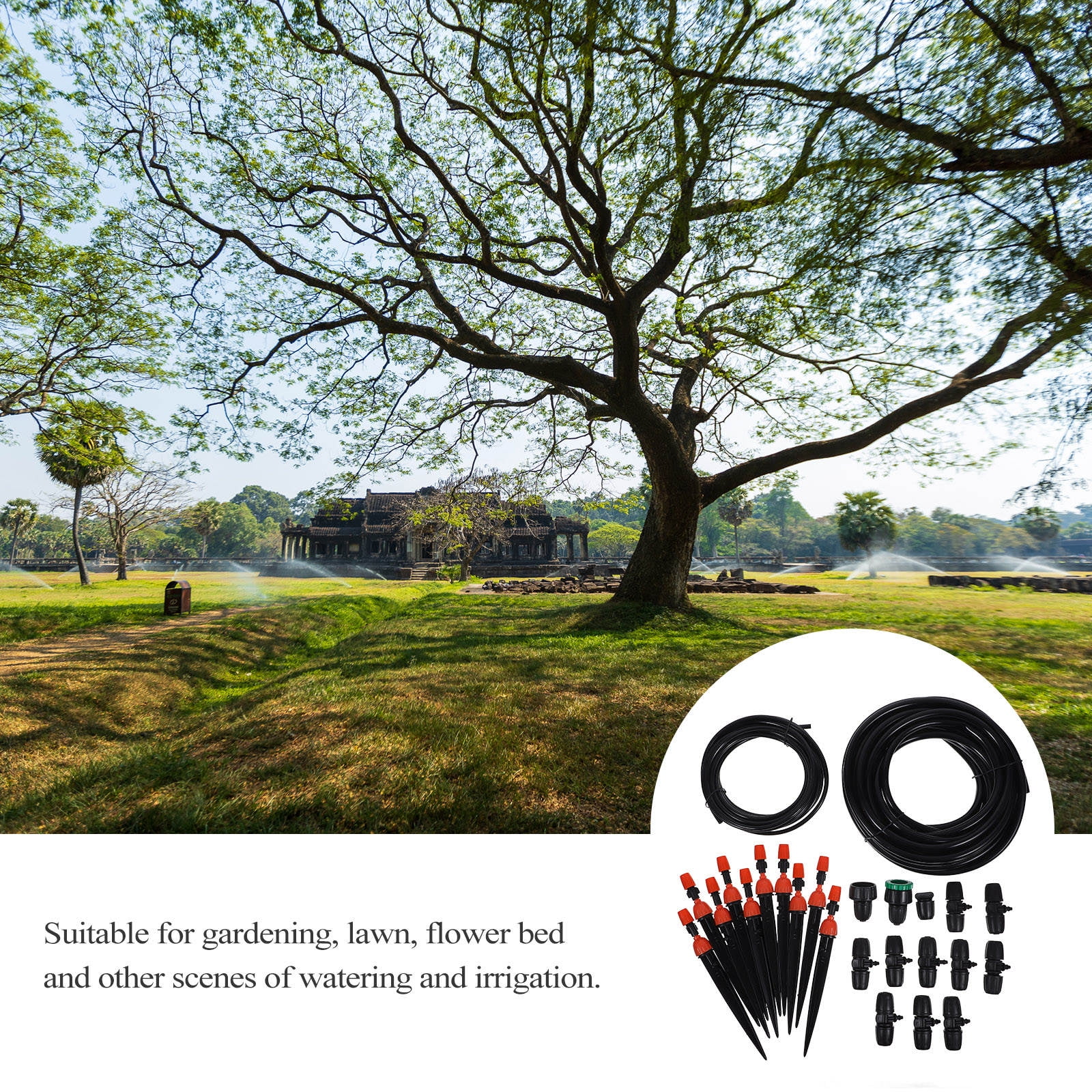 WEUVEB Drip Irrigation Tubing Irrigation Kit Black PVC For Garden Configuration 1 Set - Walmart.com