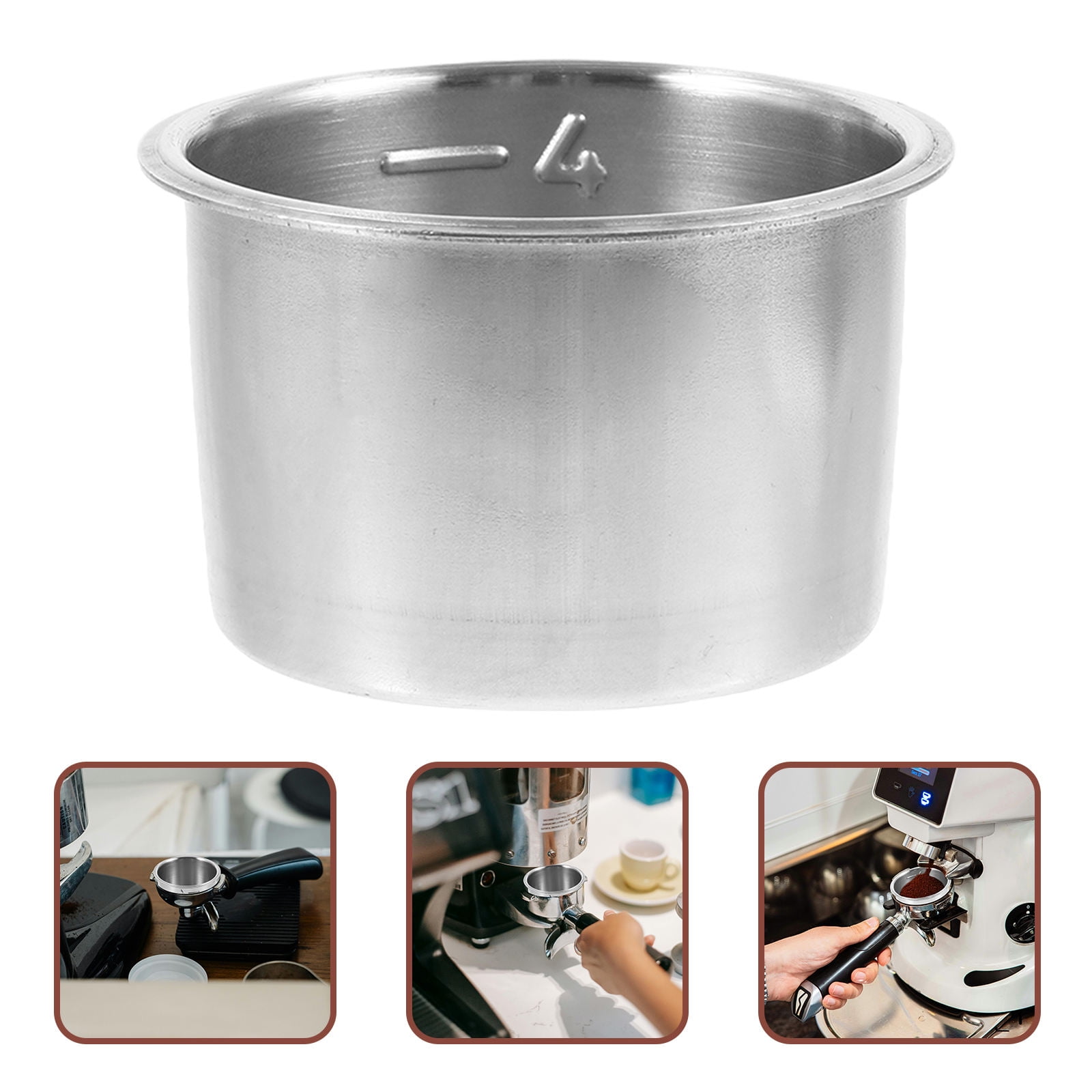 WEUVEB Espresso Machine Filter Basket 4-Cups Style 1Set Silver Square ...