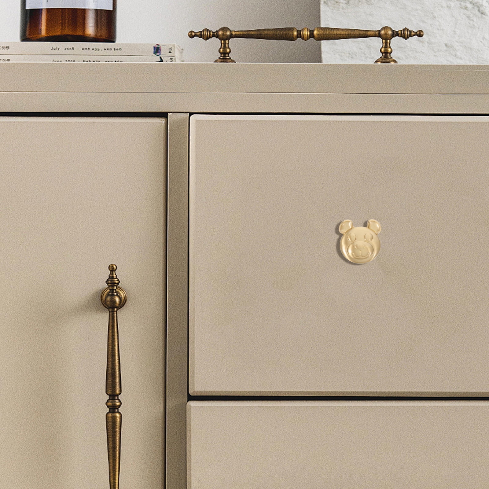 WEUVEB Farmhouse Cabinet Handles Brass Vintage Style for Various ...