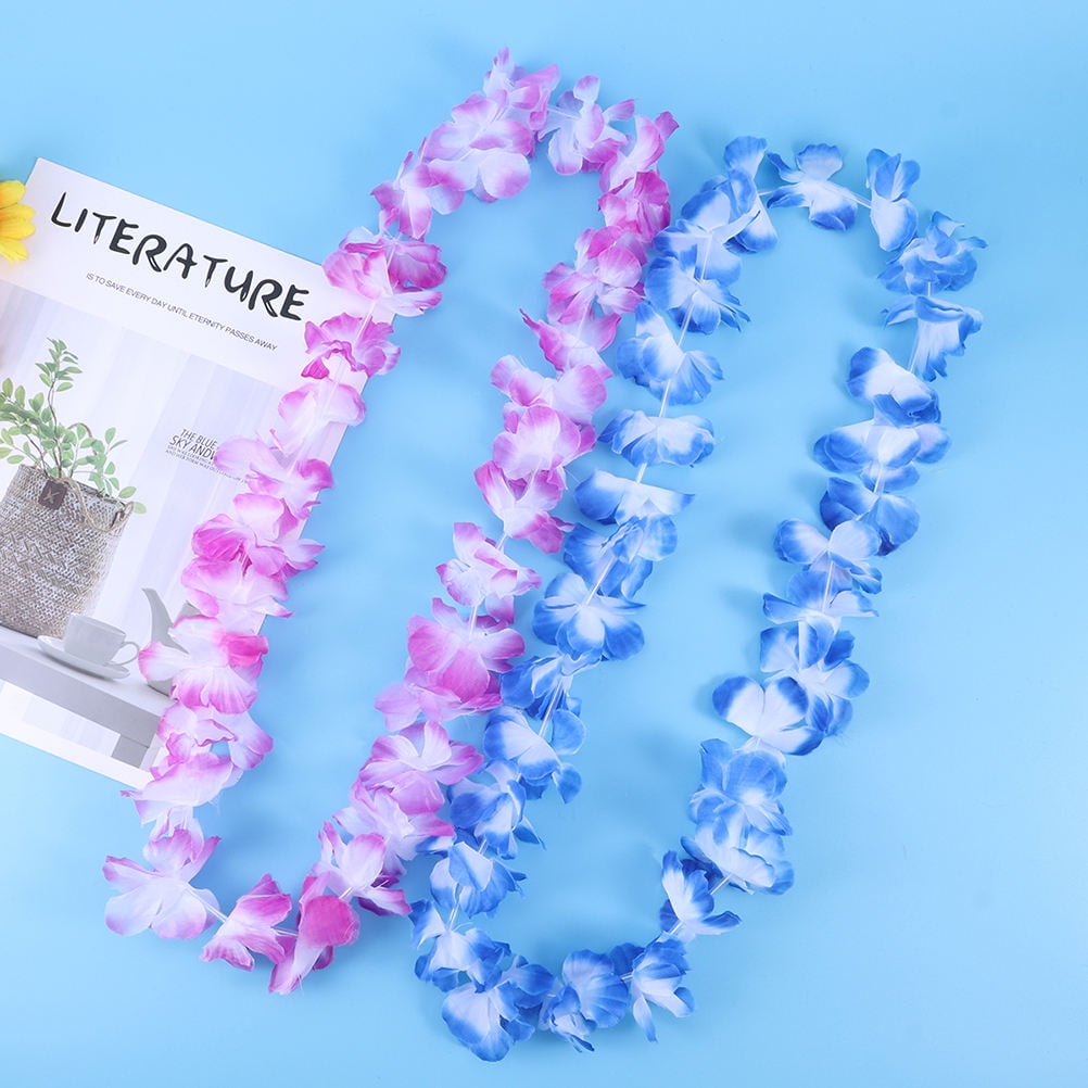 WEUVEB Hawaii Flower Neck Wreath Hawaiian Flower Garland Assorted Color ...