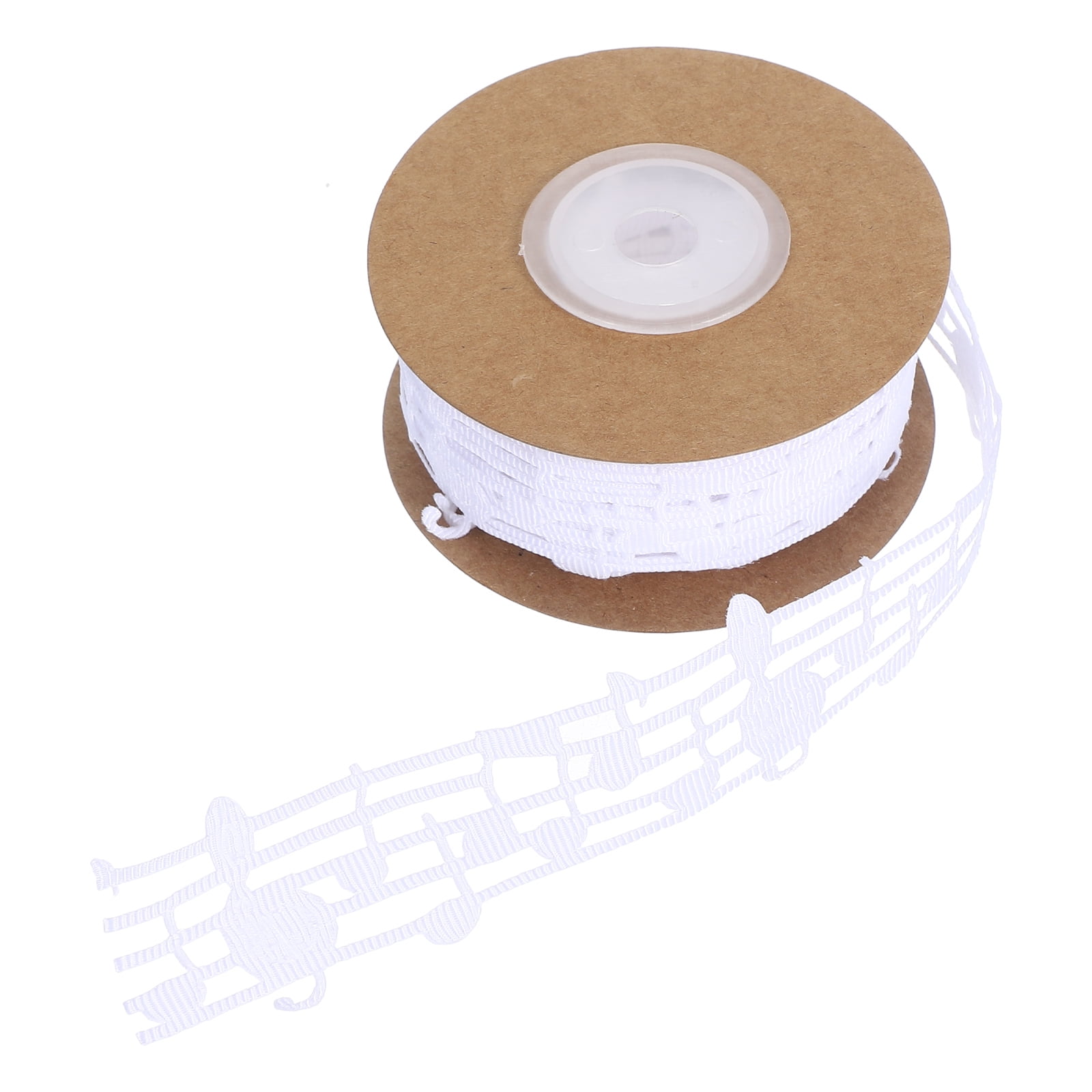 WEUVEB White Fabric Ribbon with Hollow Musical Note Pattern for ...