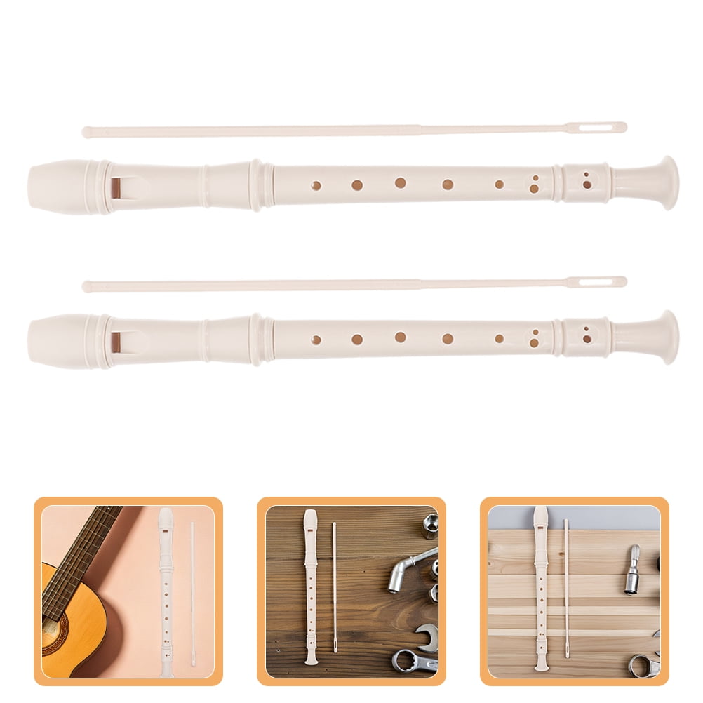 WEUVEB Beginner Soprano Recorder Music Recorder for School ABS Beige 6 ...