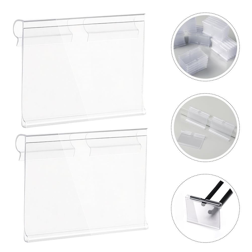 WEUVEB Plastic Label Holders 120Pcs Clear PVC Storage Bin Display for ...