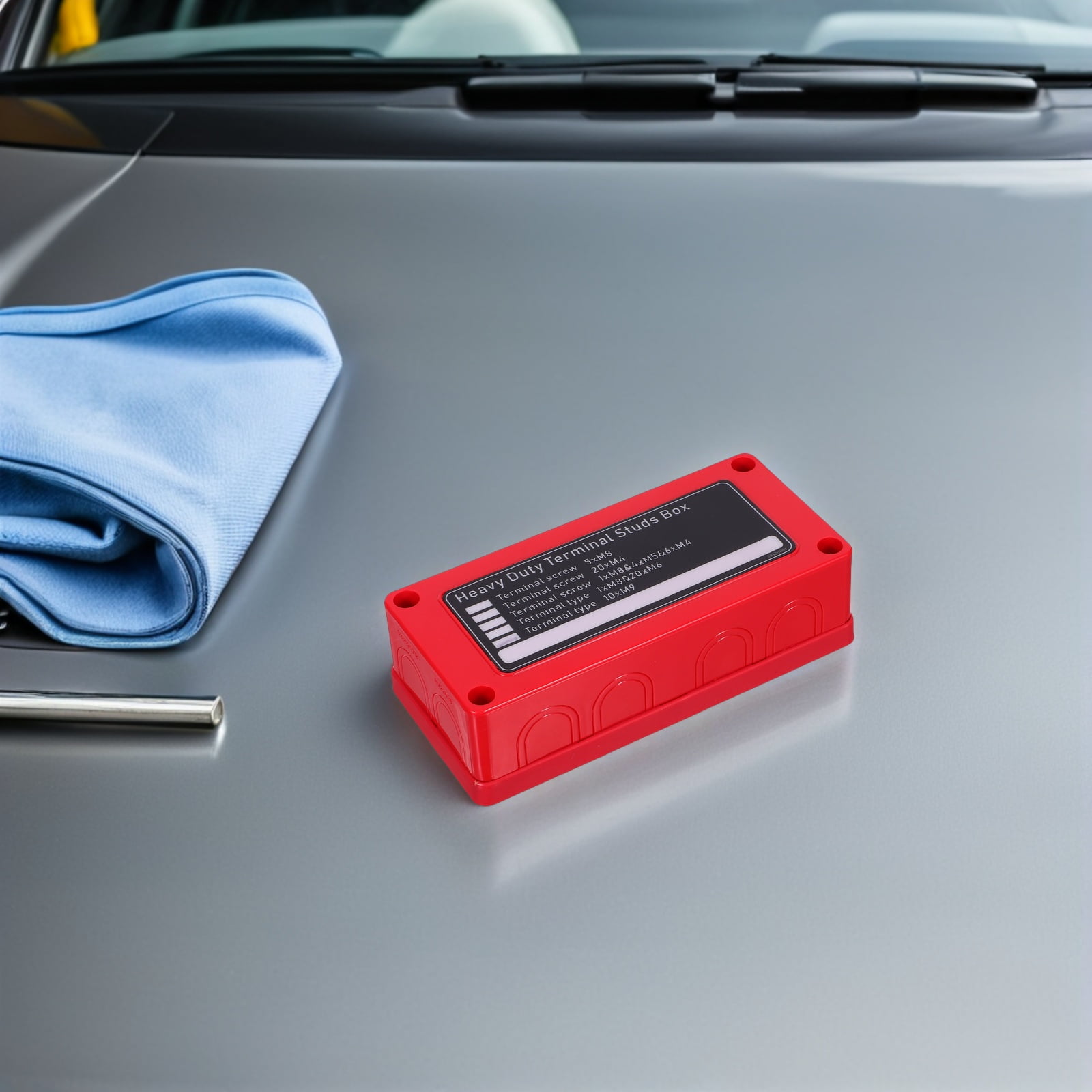 WEUVEB Red Bus Bar Power Distribution Block for Boat and Marine Sturdy ...