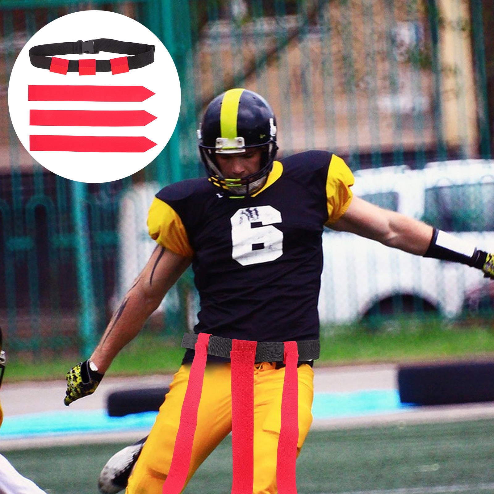 WEUVEB Red Nylon Flag Football Bands for Teens and Adults Outdoor Use ...