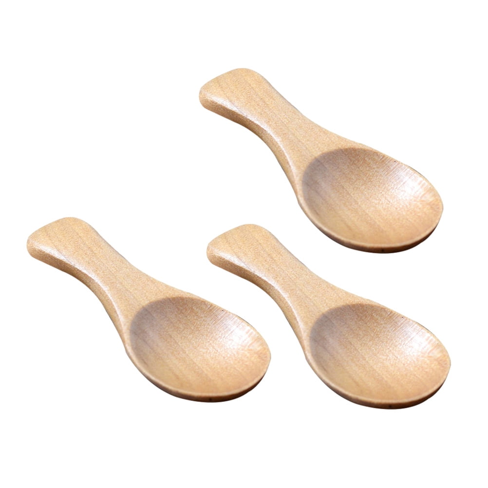 WEUVEB Short Handle Spoon Ice Cream Scoop Wood 3Set Elegant Housewives ...