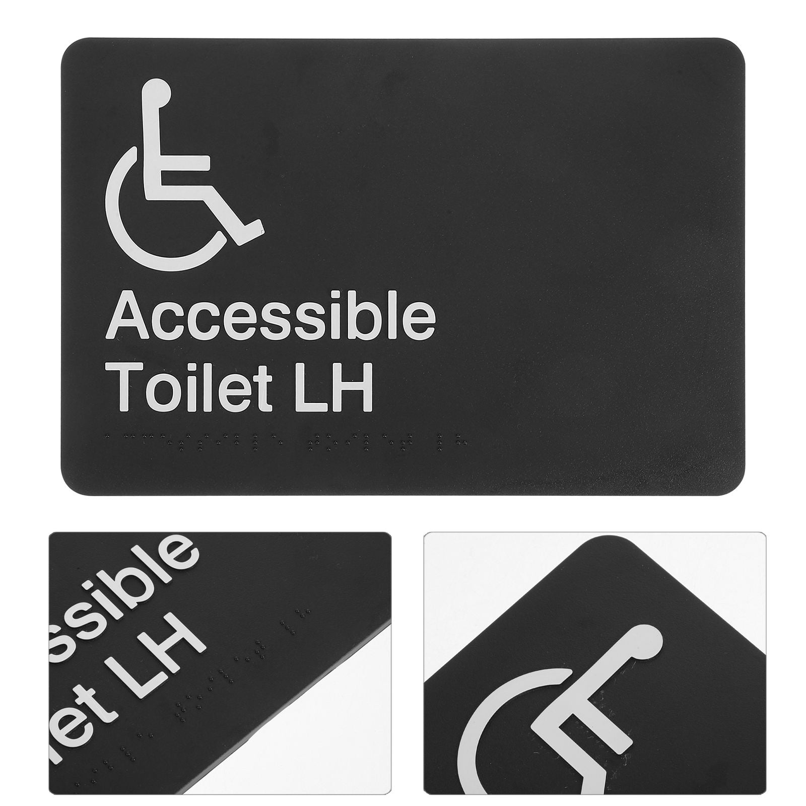 WEUVEB Sign For Bathroom Disabled Restroom Sign Black 1Set Versatile ...