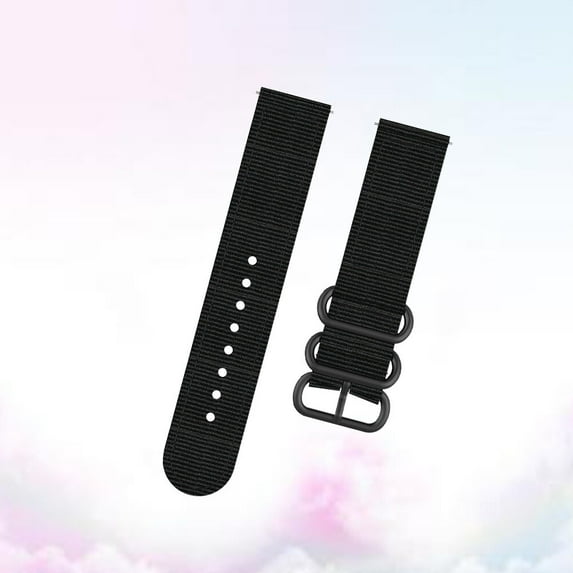 WEUVEB Simple Black Nylon Watch Band Easy to Install Replacement Strap ...