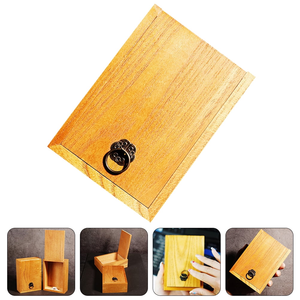 WEUVEB Small Decorative Box with Lid 1Pack Natural Wood Keepsake ...