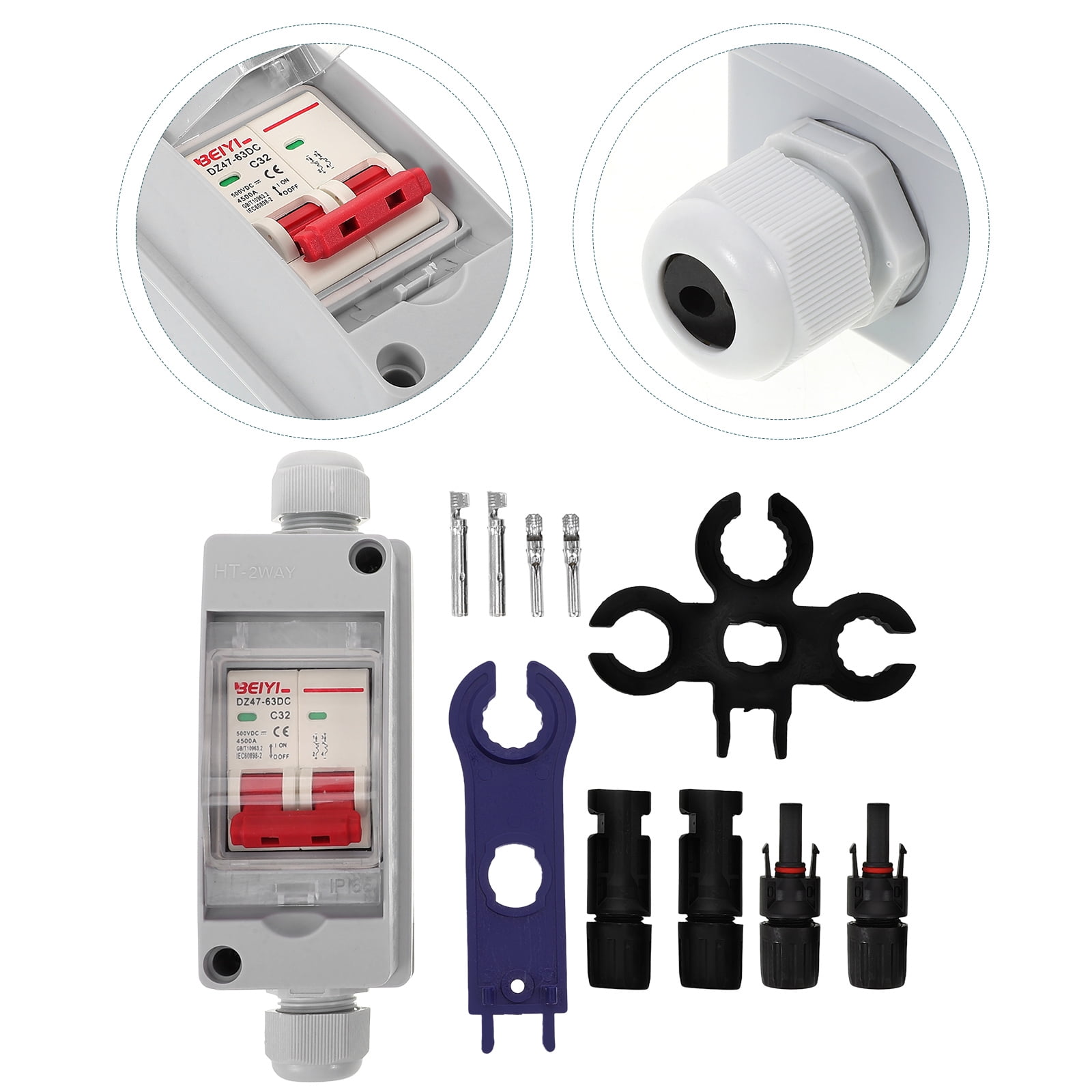 WEUVEB Solar Junction Box Plastic Electrical Box 1Set for Electrical ...
