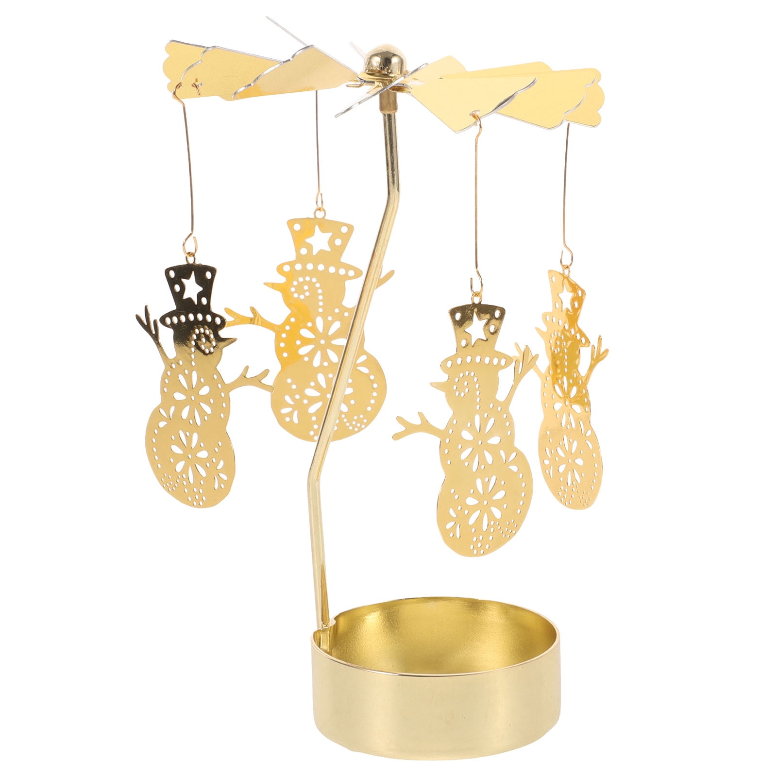 WEUVEB Spinning Candle Holder Rotating Candle Stand 1Pcs Golden Metal ...