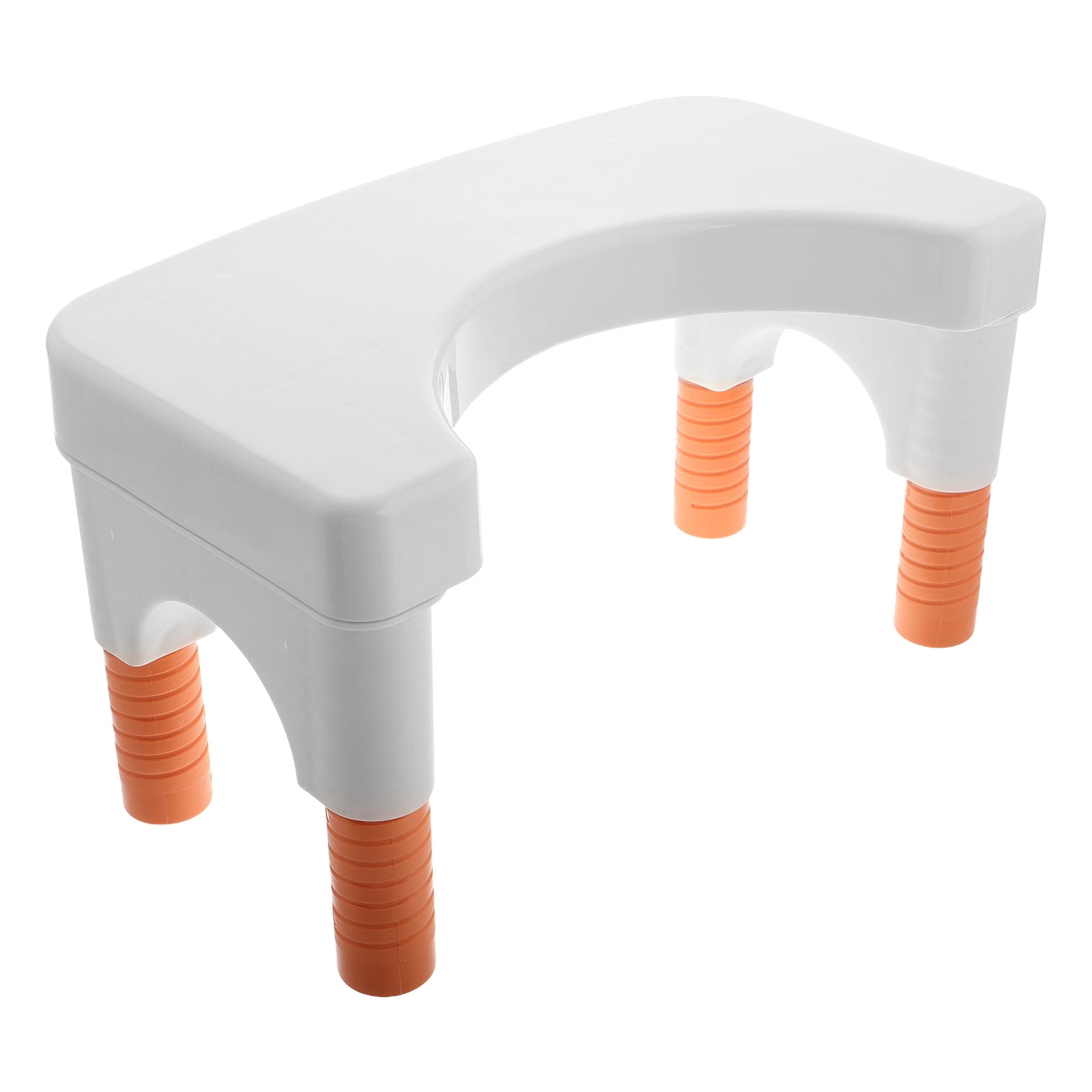 WEUVEB Stable White Toilet Step Stool with Adjustable Footrest for ...
