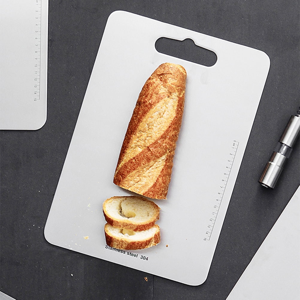 WEUVEB Stainless Steel Bake Board Reversible Chopping Block for Kitchen ...