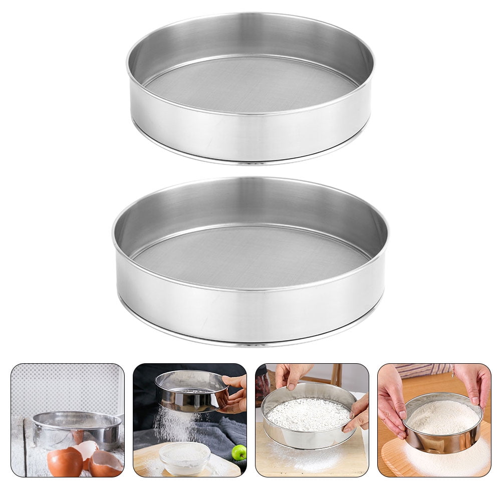 WEUVEB Stainless Steel Flour Sifter for Sifting Sugar Powder 9.8*7.9*1 ...