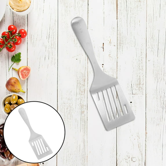 WEUVEB Stainless Steel Utensils Slotted Turner Ergonomic Short Handle ...