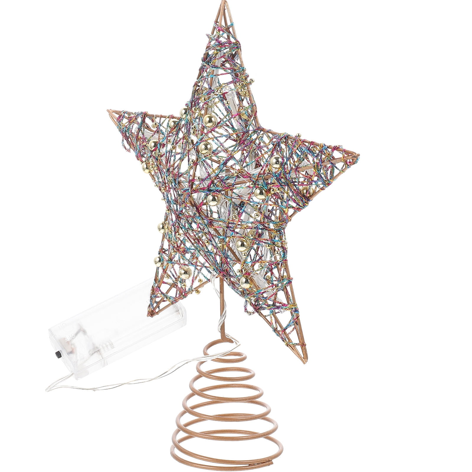 WEUVEB Star Tree Topper with Lights Xmas Tree Topper Star in Assorted ...