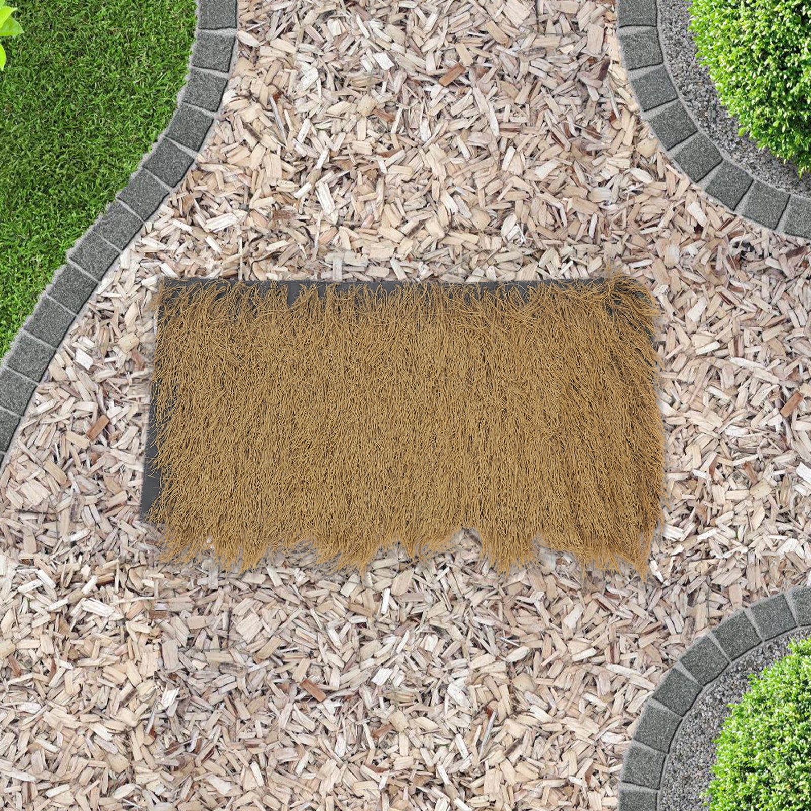 WEUVEB Faux Thatch Roof Material Khaki PE for Bar and Restaurant Wall ...