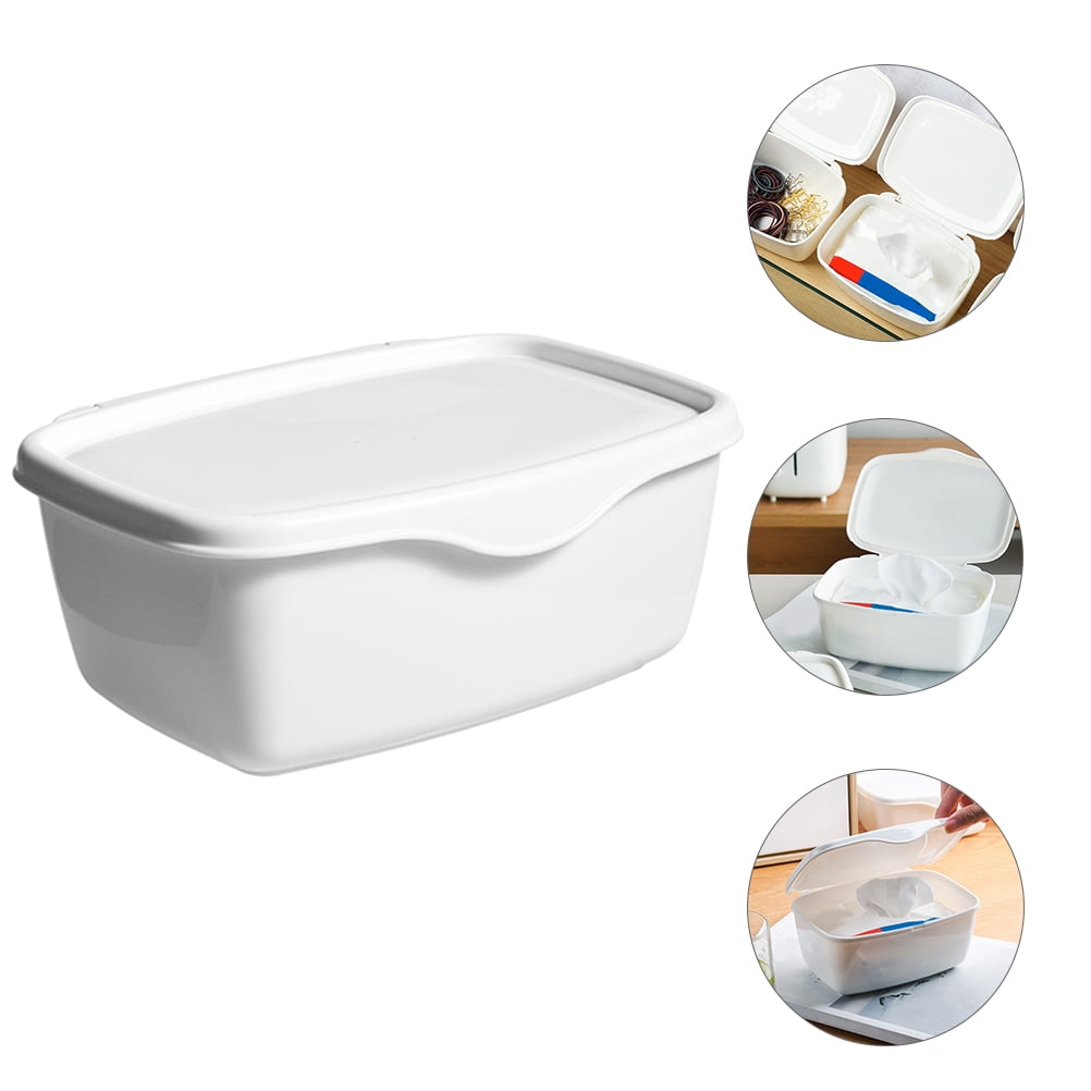 WEUVEB Wet Wipes Storage Box Simple Structure Plastic White 1Pcs ...