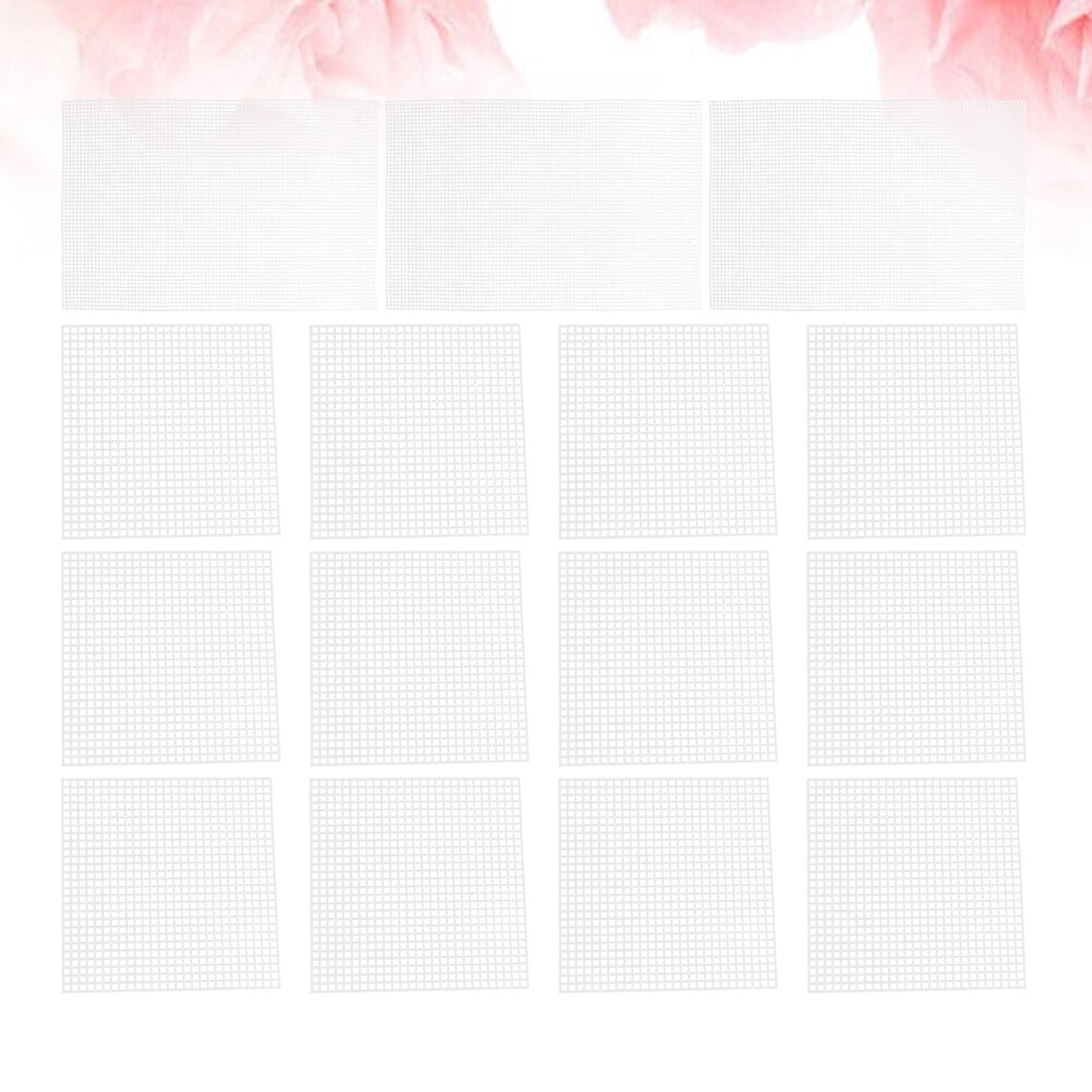 WEUVEB White Mesh Plastic Canvas Sheets 15 Pcs for Embroidery and Craft ...