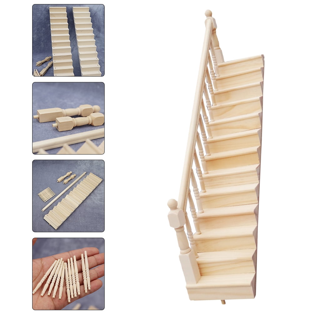 WEUVEB Wooden Dollhouse Staircase Model for Children Toy Realistic ...