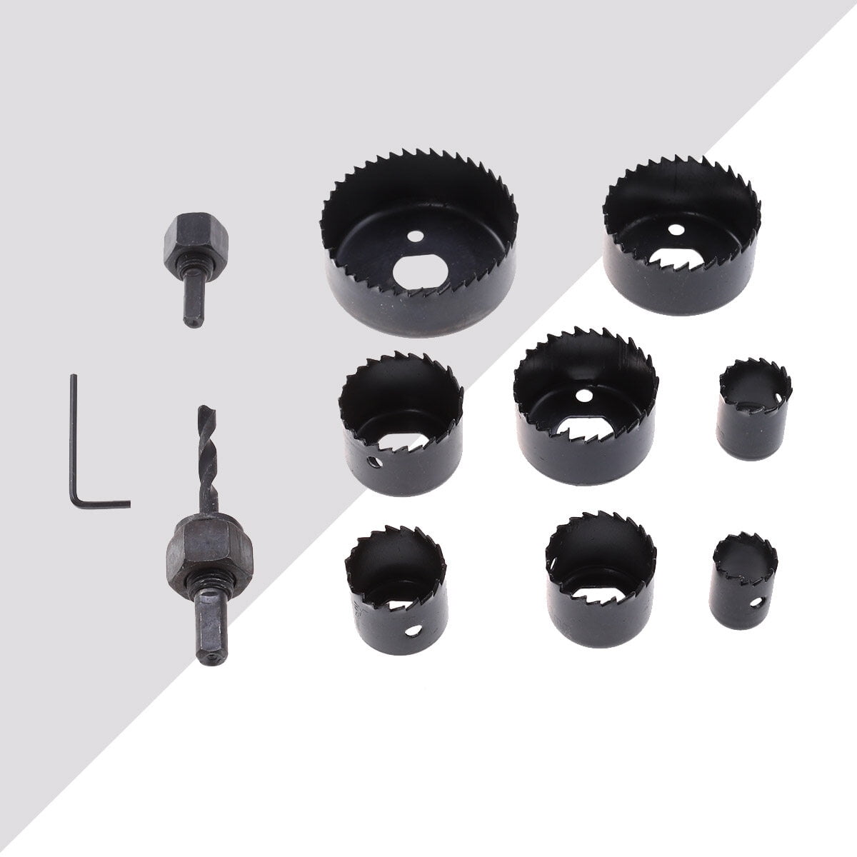 WEUVEB Woodworking Drills 11-Pcs Carbon Steel Hole Saws Set Assorted ...