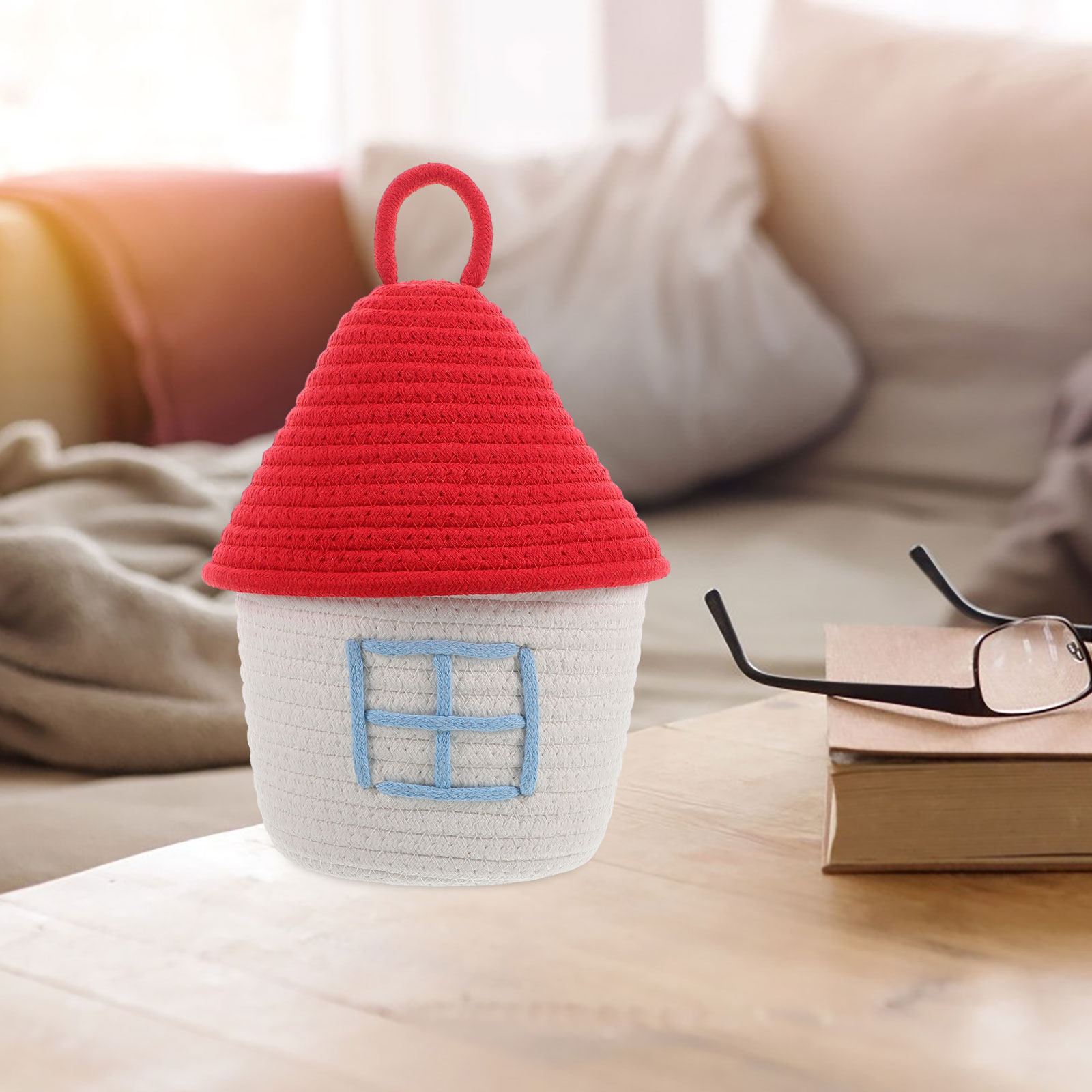 WEUVEB Decorative House-Shaped Basket Multi Cotton for Home Versatile ...