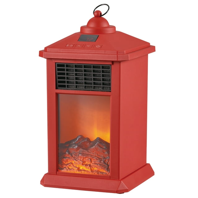 WEWARM Electric Ceramic Desktop Lantern Fireplace, Red - Walmart.com