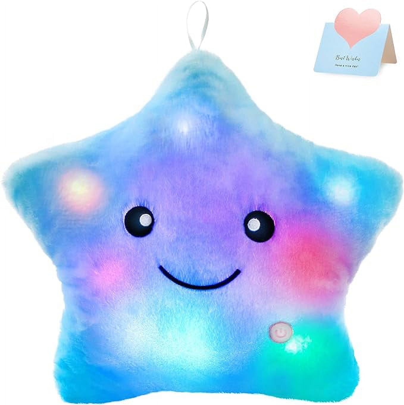 Creative Twinkle Glowing Stars Shape Plush Throw Pillow, LED Night ...