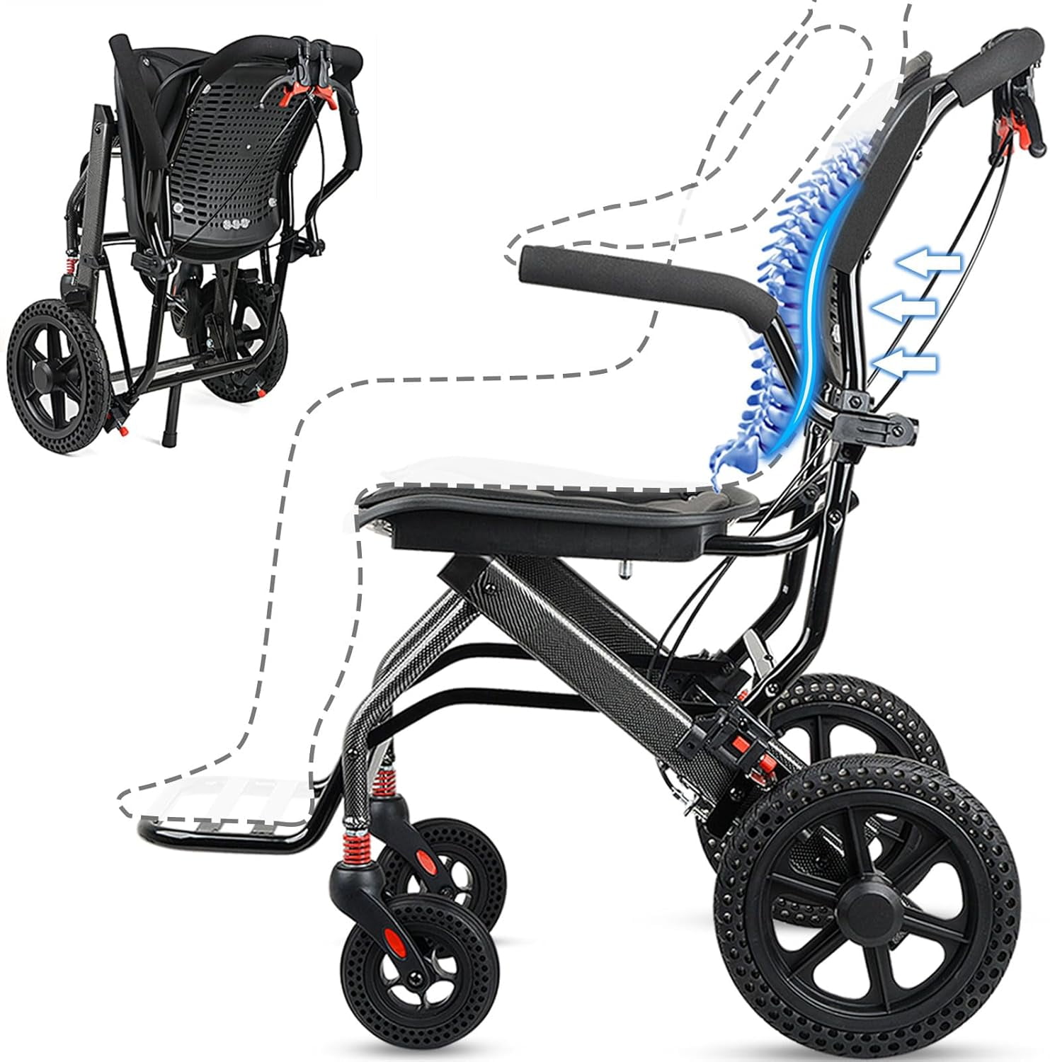 WEYRAL Transport Wheelchairs for Adults, Lightweight Transport for ...