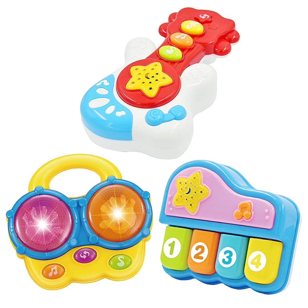 WEofferwantYOUwant Music Toy Set Bongo Drums, Piano, and Guitar ...