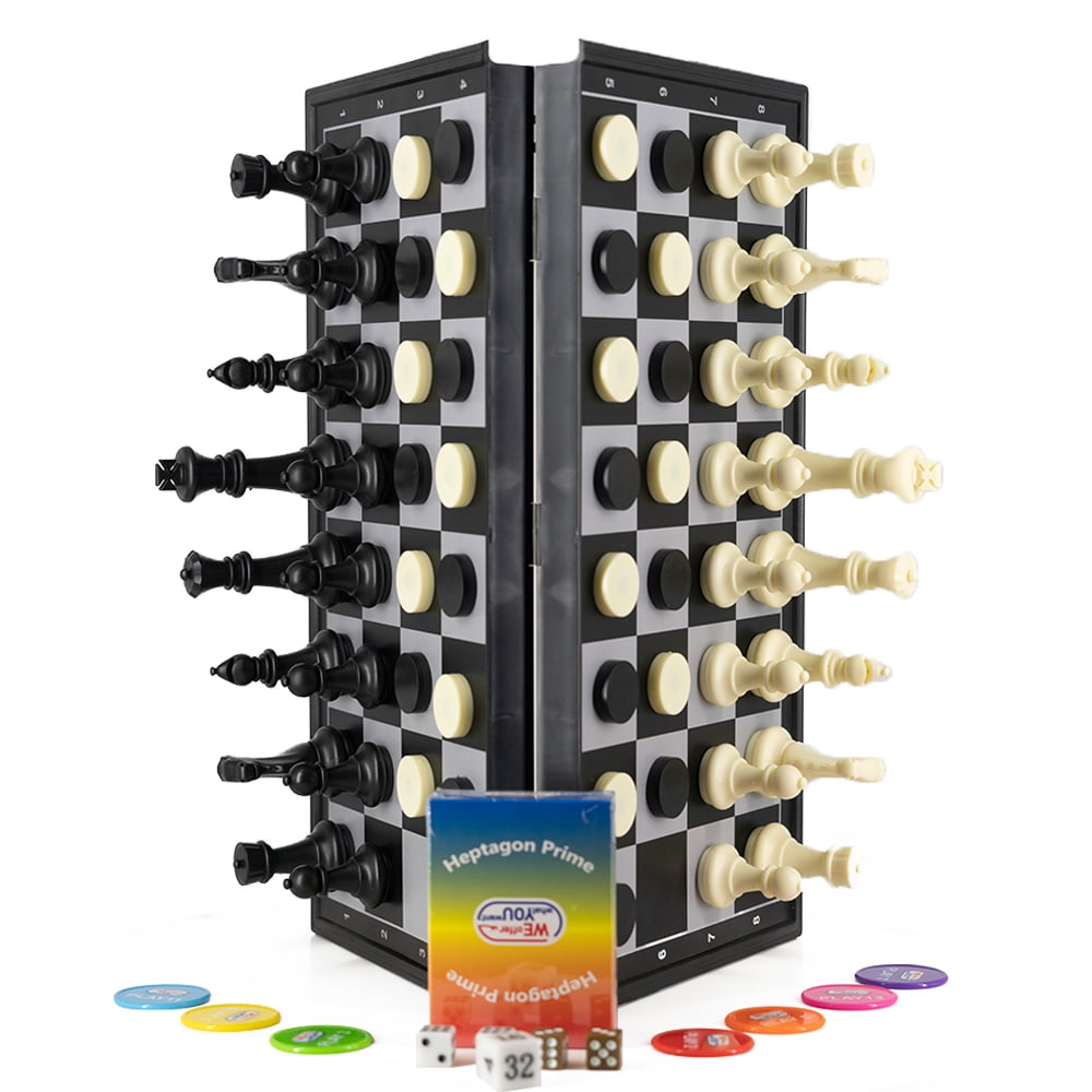 WEofferwhatYOUwant Magnetic 4-in-1 Chess, Checkers, Backgammon, Plus ...
