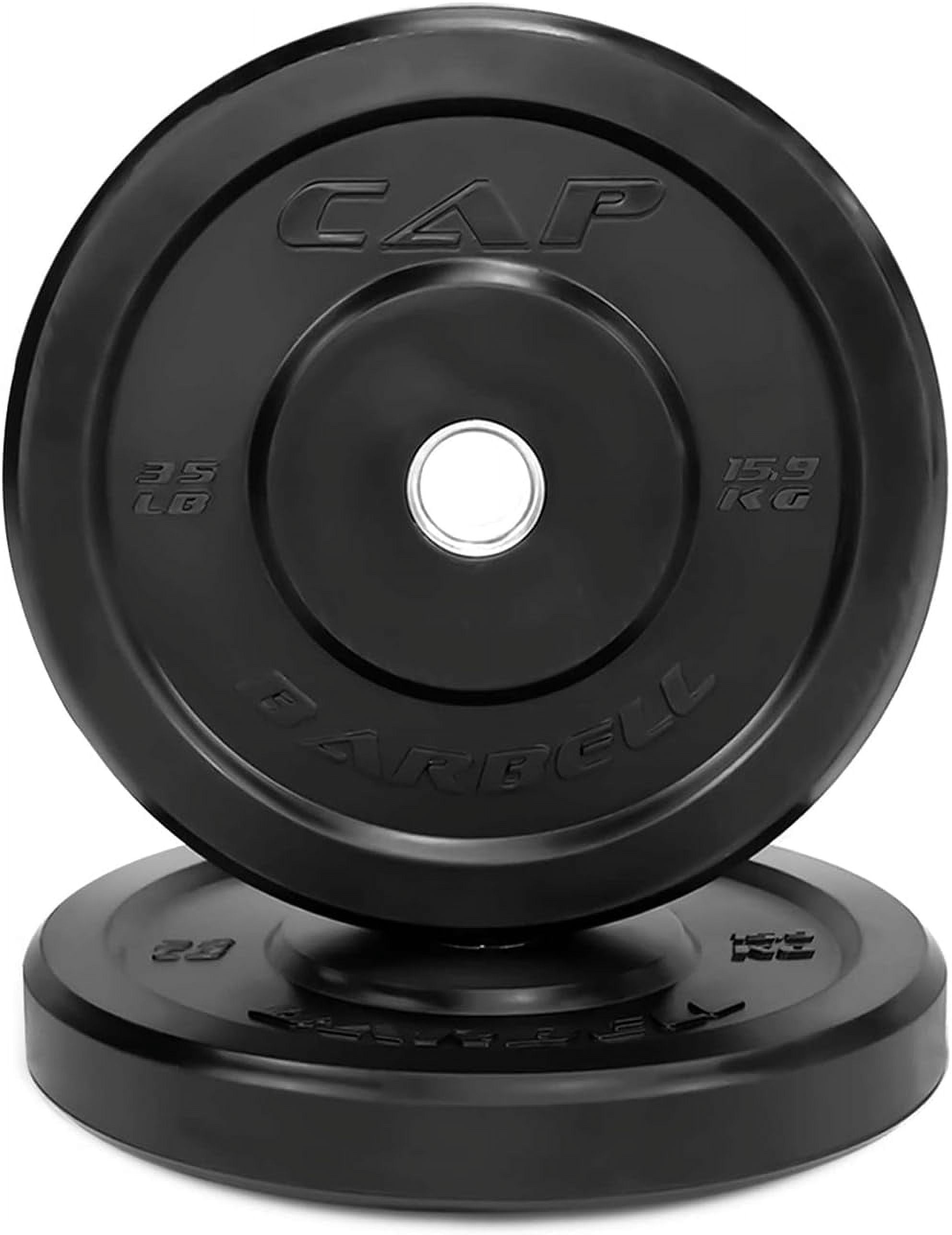 WF Athletic Supply 2 inch Olympic Size Black Premium Bumper Plate with ...