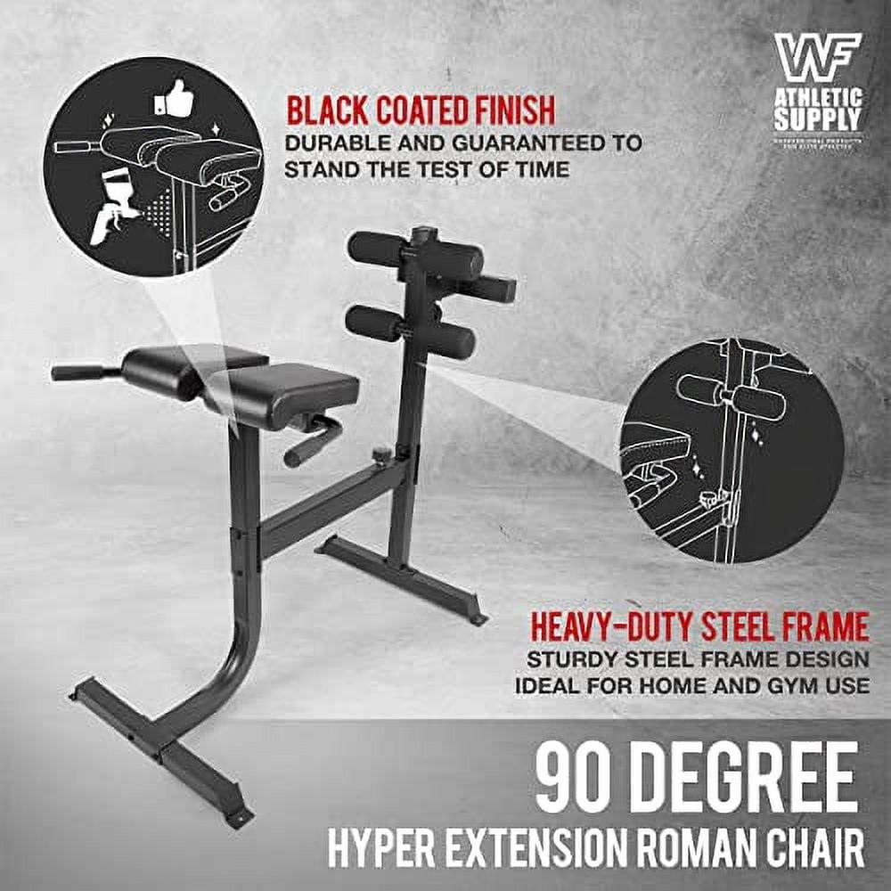 WF Athletic Supply 45/90 Degree Strength Roman Chair with Handle ...