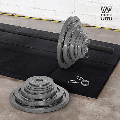 WF Athletic Supply 7 ft 2-inch Olympic Weighted Solid Steel Bar Barbell ...