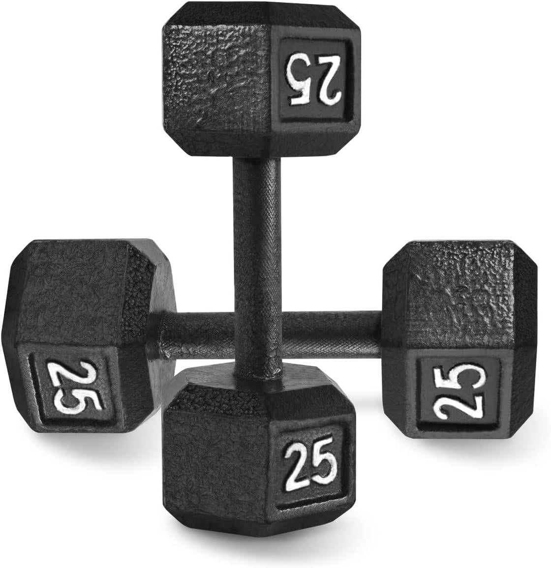 WF Athletic Supply Cast Iron Solid Hexagon Gray/Black Dumbbells ...