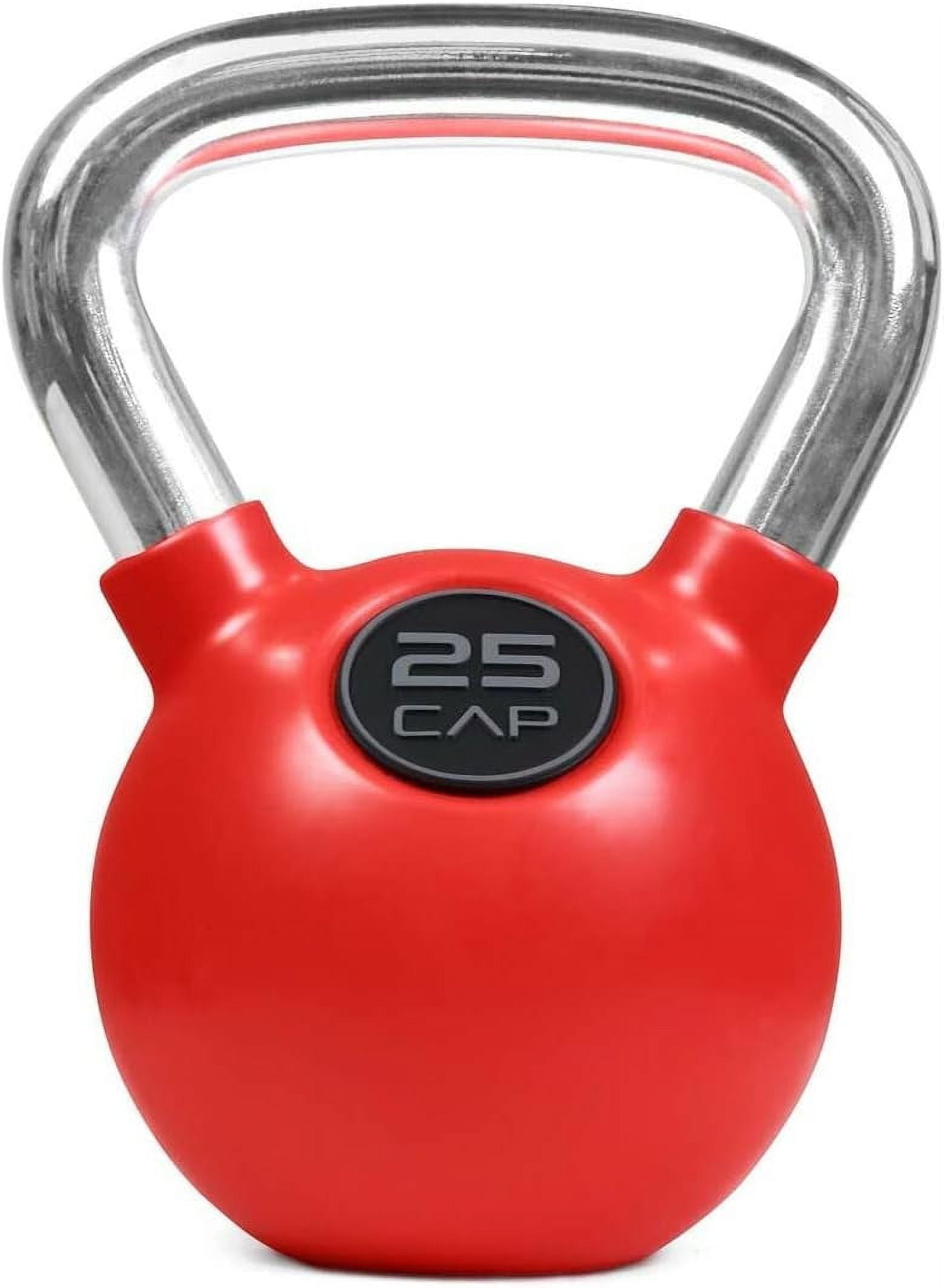 WF Athletic Supply Color Rubber Coated Kettlebell with Chrome Handle ...