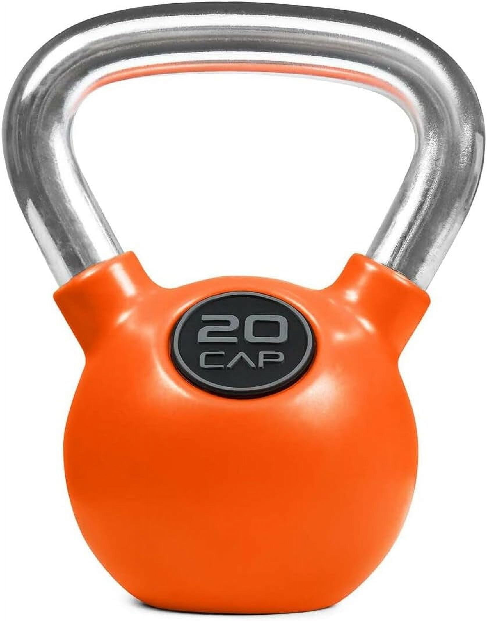 WF Athletic Supply Color Rubber Coated Kettlebell with Chrome Handle ...